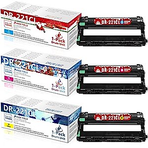 DRAWN [High Yield] DR-221CL Drum, 3-Pack C/M/Y Compatible DR221CL DR-221 DR221 Drum Unit Replacement for Brother MFC-9130CW MFC-9330CDW DCP-9015CDW HL-3150CDN HL-3170CDW Printer (DR 221CL Drum)