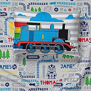 Jay Franco Thomas & Friends Stitch in Time 4 Piece Toddler Bed Set - Includes Comforter & Sheet Set Bedding - Super Soft Fade Resistant Microfiber (Official Mattel Product)