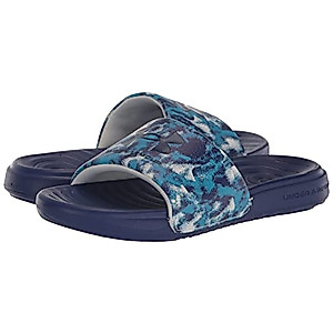 Under Armour Boys' Ansa Graphic Fixed Strap, (106) White/Sonar Blue/Sonar Blue, 5, US