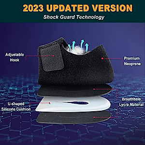 Heel Cups for Plantar Fasciitis Heel Pain for Men & Women, Gel Heel Cups for Heel Spur, Heel Protectors, Heel Cushion Achilles Tendinitis, Dry Cracked Heels, Heel Pads (Women 6-9.5__ Men 5-8, Black)