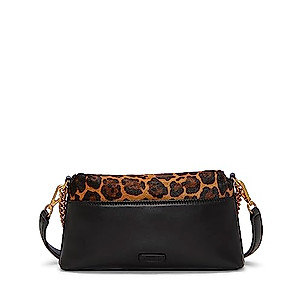Vince Camuto Theon Flap Crossbody, Black Leopard