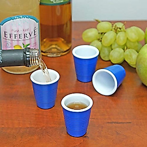 Fairly Odd Novelties Blue Redneck Party Shot Glasses, 2oz Hard Plastic Melamine Cups, 4-Pack