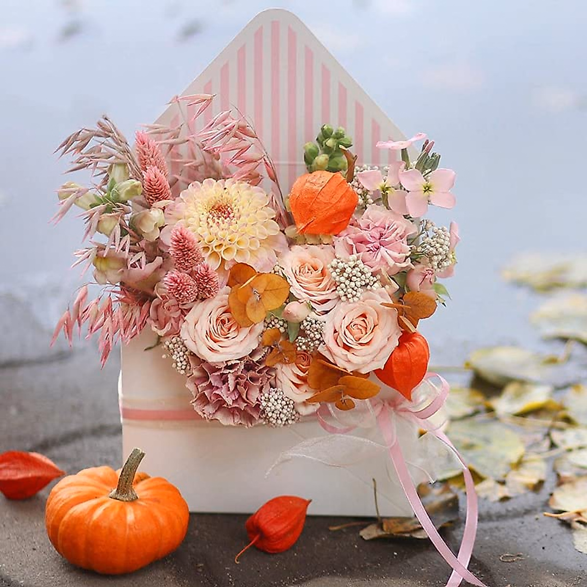 Elsjoy Set of 10 Florist Bouquet Envelope Boxes, 10 Styles Flower Bouquet Packaging Gift Paper Boxes for Wedding, Party, Birthday, Mother's Day