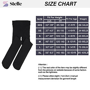 Stelle Girls Ballet Dance Students School Footed Tight (Toddler/Little Kid/Big Kid)(BP+WT+BK,6-8 Years)