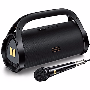 Monster Adventurer Max Bluetooth Speakers, IPX7 Waterproof Outdoor Bluetooth Speakers, Active Extra Bass, Fast Charging, with Microphone, Suitable for Beach, Parties, Gym, Black