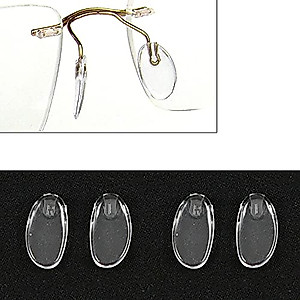 Eyeglass Nose Pads 2Pairs Anti-Slip Soft Silicone Glasses Nose Pieces Push in Pushin Replacement for Silhouette Frameless Glasses Eyeglasses Sunglasses