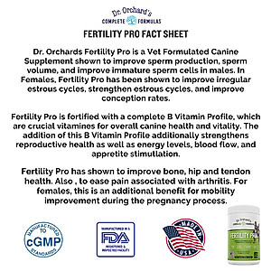 Dr. Orchards Fertility Pro for Dogs - Vet Formulated - for Males and Females -120ct