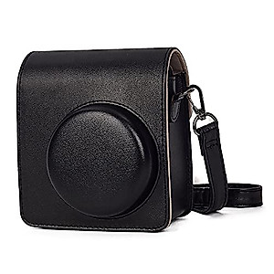 Phetium Instant Camera Case Compatible with Instax Mini 40,PU Leather Bag with Pocket and Adjustable Shoulder Strap (Black)