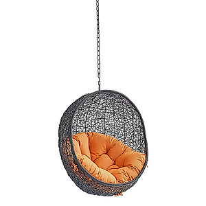 Modway EEI-3636-BLK-ORA Encase Swing Outdoor Patio Lounge Chair Without Stand, 43.5 x 40 x 125.5, Orange