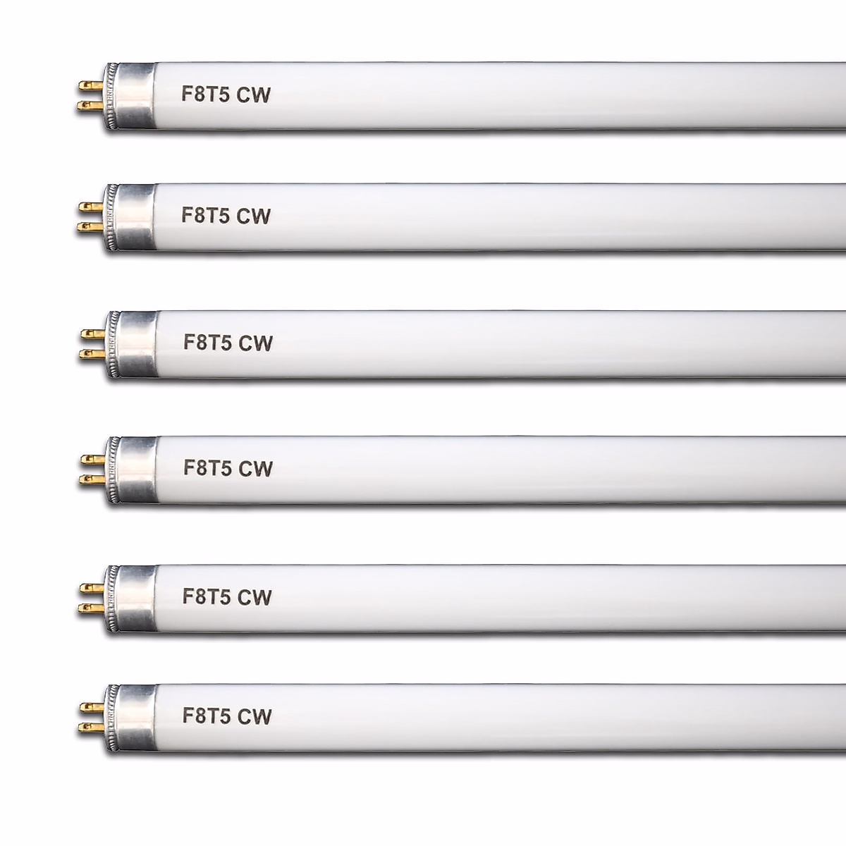 Accway (6 Pack) F8T5/CW 4100K 12’’ Linear Fluorescent Light Bulb, 8W Cool White T5 Tube, G5 Mini Bi Pins Base Replacement for Under Cabinet Light, RV, Closet