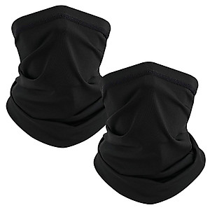 TICONN Neck Gaiter Face Cover Scarf, Breathable Sun & Wind-proof for Skiing Fishing Hiking Cycling (Quick Dry, Black)