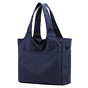 Collsants Nylon Tote Bag Waterproof Shoulder Bag for Women Lightweight Travel Handbag Multi Pocket with Zipper