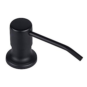 Soap Dispenser, Stainless Steel Pump Head Kitchen Sink Soap Dispenser, 10.14 OZ Capacity (Black)