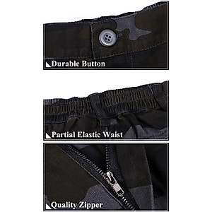 APTRO Men's Cargo Pants Camo Casual Work Military Tactical Pants Black Camo 34