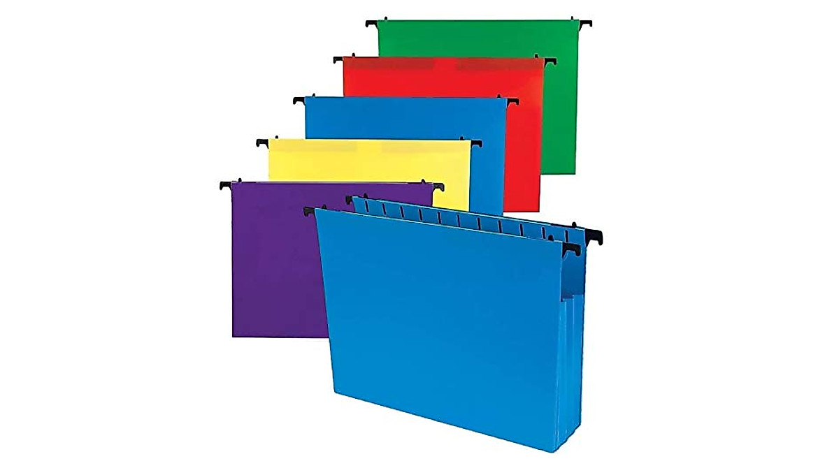 Organize with 1InTheOffice Poly Expanding Hanging File Folders - 5 Pack