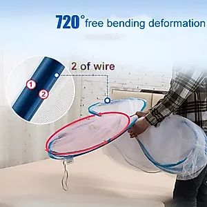 Anntool Pop-Up Mosquito Net, Portable Bed Canopy Folding Mosquito Net, Fine Mesh Net for Bed with Bottom for Baby Toddlers Kids Adult, Camping Tent for Travel, One Door, L 39 x W 75 x H 43 inches