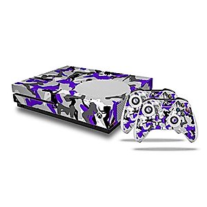 WraptorSkinz Decal Vinyl Skin Wrap Compatible with Xbox One S Console and Controllers - Sexy Girl Silhouette Camo Purple