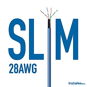 InstallerParts Ethernet Cable CAT6A Slim Cable UTP Booted 2 FT (10 Pack) - Black - Professional Series - 10Gigabit/Sec Network/High Speed Internet Cable, 550MHZ, 28AWG