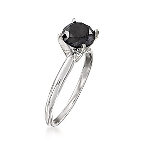 Ross-Simons 1.00 Carat Black Diamond Solitaire Ring in 14kt White Gold. Size 7