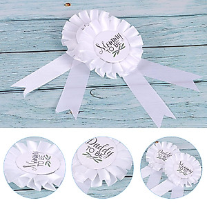 HAPPYLAND Baby Shower Decorations Tinplate Badge Mommy to Be and Daddy to Be Baby Shower Gender Reveal