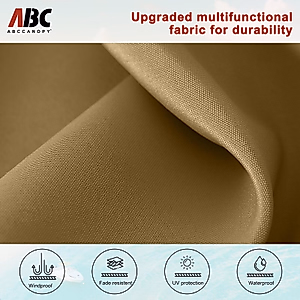 ABCCANOPY Patio Umbrella 11FT - Outdoor Half Umbrellas for Patio, Backyard, Garden, Deck (Khaki)