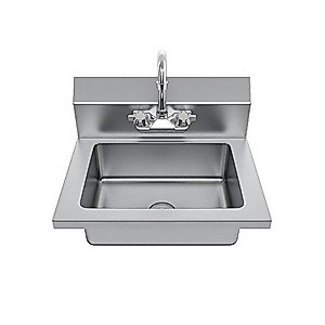 Elkay EHS-18X Hand Sink, 18X15 OA, 14X10X5 Bowl, Faucet, 18 GA 300 Series SS, NSF