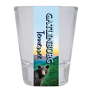 Gatlinburg Tennessee Souvenir Great Smoky Mountains Bear Round Shot Glass