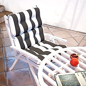 LVTXIII Outdoor Tufted High Back Cushions, Solid Fluffy Seat and Back Chair Cushion with Ties, Patio Replacement Rocking Chair Cushion for Outdoor Furniture Use (22" W x 20D, 2 Pack, Textured Gray)