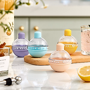 Kitchen Gadgets Lot Ice Ball Mould Bobuluo Round Ice Cube Ice Cube Tray Leak Silicone Big Sphere Ice Ball Makers For Whiskey Cocktail Easy Release Peak Ice