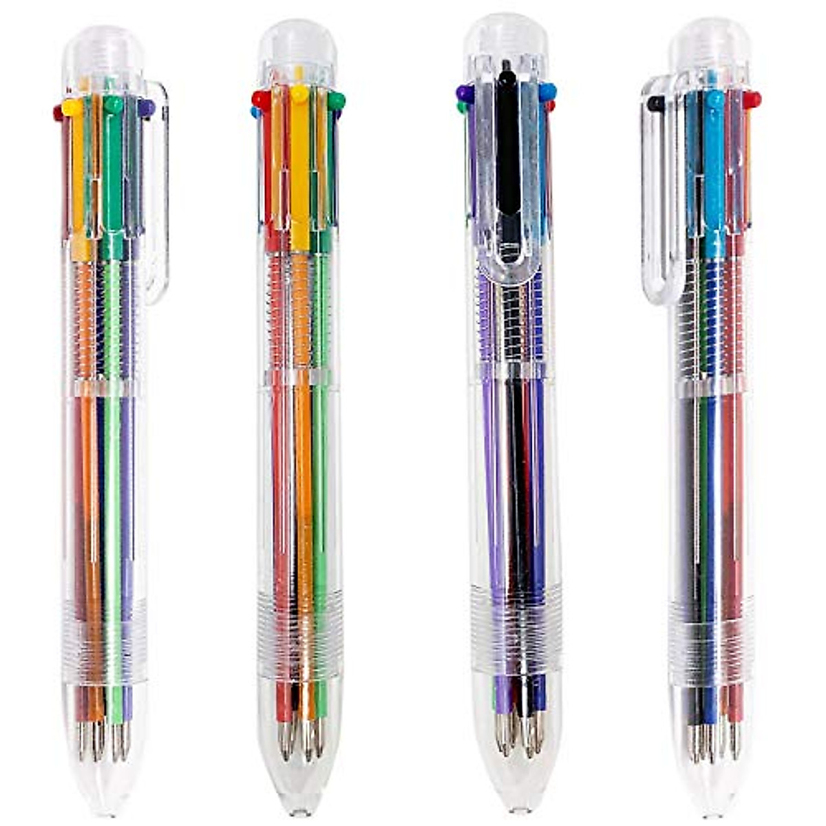 Huji Multicolor 0.5mm Ballpoint Pens for School Supplies Office Arts & Crafts Students Little Ones Party Favor Gift (Multicolor Retractable Pens – 18 PK 6 in 1)