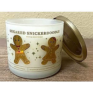 Bath and Body Works 3 Wick Scented Candle Sugared Snicker Doodle 14.5 Ounce (Warm Spices, Creamy Vanilla, Sugared Musk)