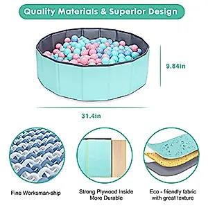 EIH 79 Inch x 59 Inch Large Baby Playpen with Ocean Ball Pit & 100PCS Balls Play Yard for Babies and Toddlers Indoor and Outdoor Kids Activity Center, Dark Grey