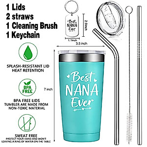 BIRGILT Best Nana Ever Gifts - Gifts for Nana from Granddaughter, Grandson - Mothers Day Gift from Grandkids - Birthday, Christmas Gifts for Nana, Mimi, Grandma - 20oz Nana Tumbler