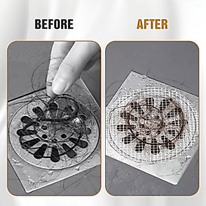 Shower Drain Hair Catcher Mesh Stickers, Drain Hole Hair Collector Shower Drain Covers, Hair Drain Stickers Filter Patches Floor Drain Stickers for Bathroom, Bathtub, Kitchen Sink (30, Style B)