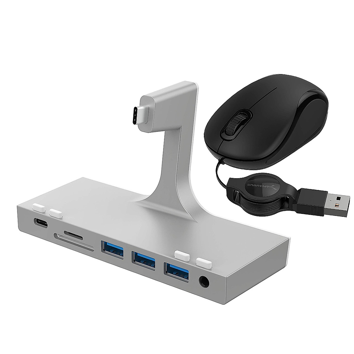 Sabrent Multi-Port iMac Hub + Mini Travel USB Optical Mouse with Retractable Cable