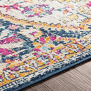 Livabliss Nyburg Vintage Medallion Area Rug,6'7" x 9',Burnt Orange/Medium Gray