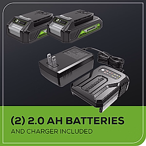 Greenworks 24V Brushless 1/4" Cordless Impact Driver, (2) 2.0Ah Batteries, Compact Charger, and Bag Included