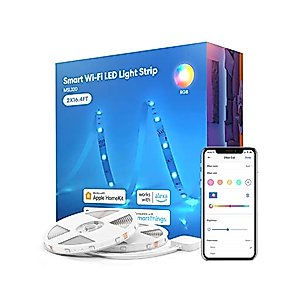 Smart LED Strip Lights Works with Apple HomeKit, 32.8ft WiFi RGB Strip, Compatible with Siri, Alexa&Google and SmartThings, App Control, Color Changing Lights Strip for Bedroom, Living Room, Kitchen