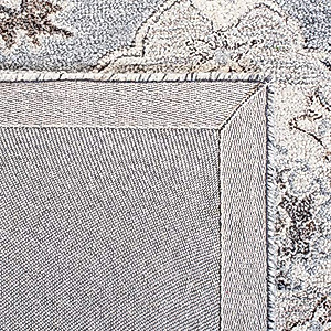 SAFAVIEH Suzani Collection 3' x 5' Grey/Ivory SZN331A Handmade Boho Premium Wool Area Rug