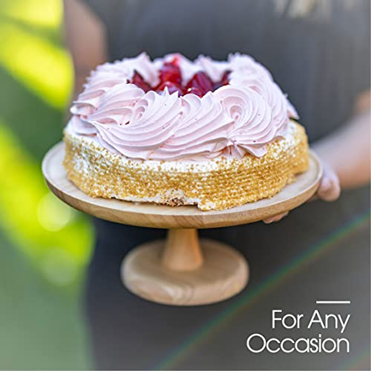 Cotea Wood Cake Stand for Desserts & Cakes | 10 Inch Cake Stand, Serving Platter & Multifunctional Cake Carrier Platter Tray for Kitchen,Birthday Parties,Weddings,Baking Gifts