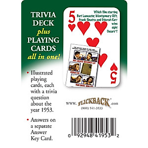 Flickback Media, Inc. 1953 Trivia Playing Cards: Great 70th Birthday