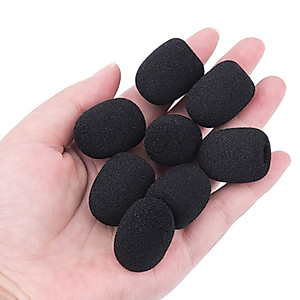 Sunmns 20 Pack Mini Size Lapel Headset Microphone Mic Windscreen Foam Cover, Black