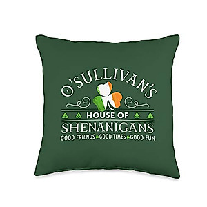 O'Sullivan Family Name Gifts O'sullivan Irish Family Name Gift Personalized Home Decor Throw Pillow, 16x16, Multicolor