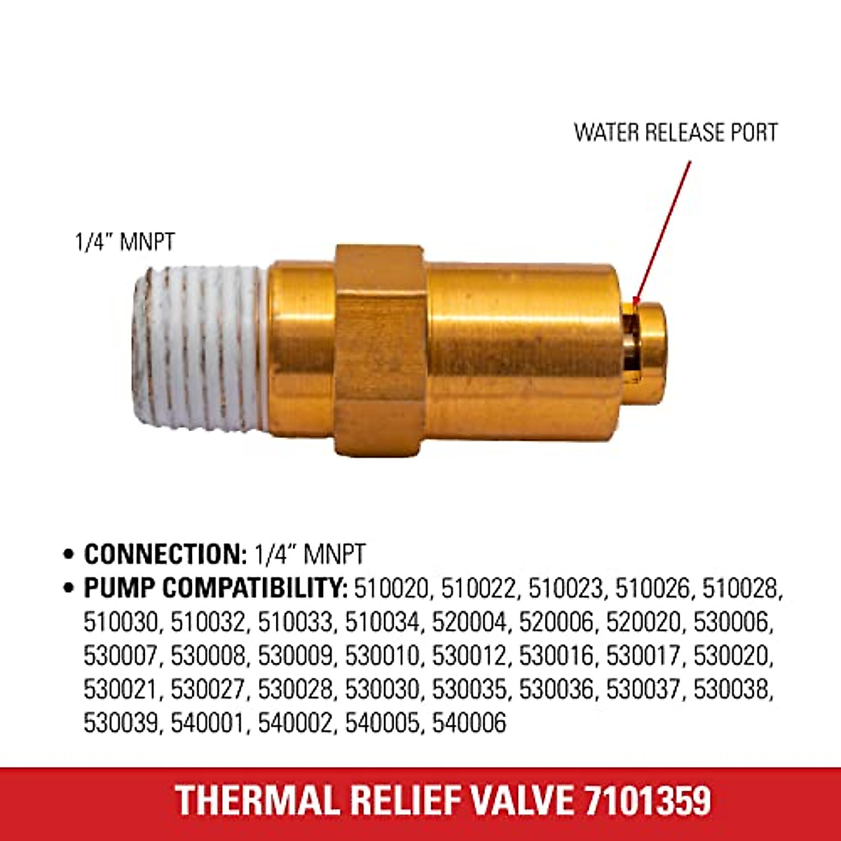 Simpson Cleaning 7101359 Thermal Relief Valve for Gas Powered Pressure Washer Pumps, Gold