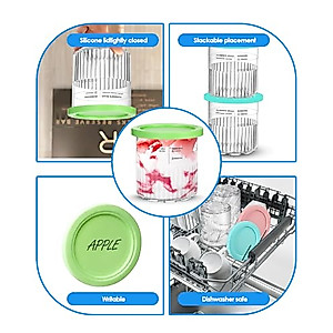 EIIORPO for Ninja Creami Deluxe Pints and Lids - 4 Pack 24oz NC501 NC500 Series Creami Deluxe Pint Containers Replacement Compatible with 11-in-1 Ninja Ice Cream Maker