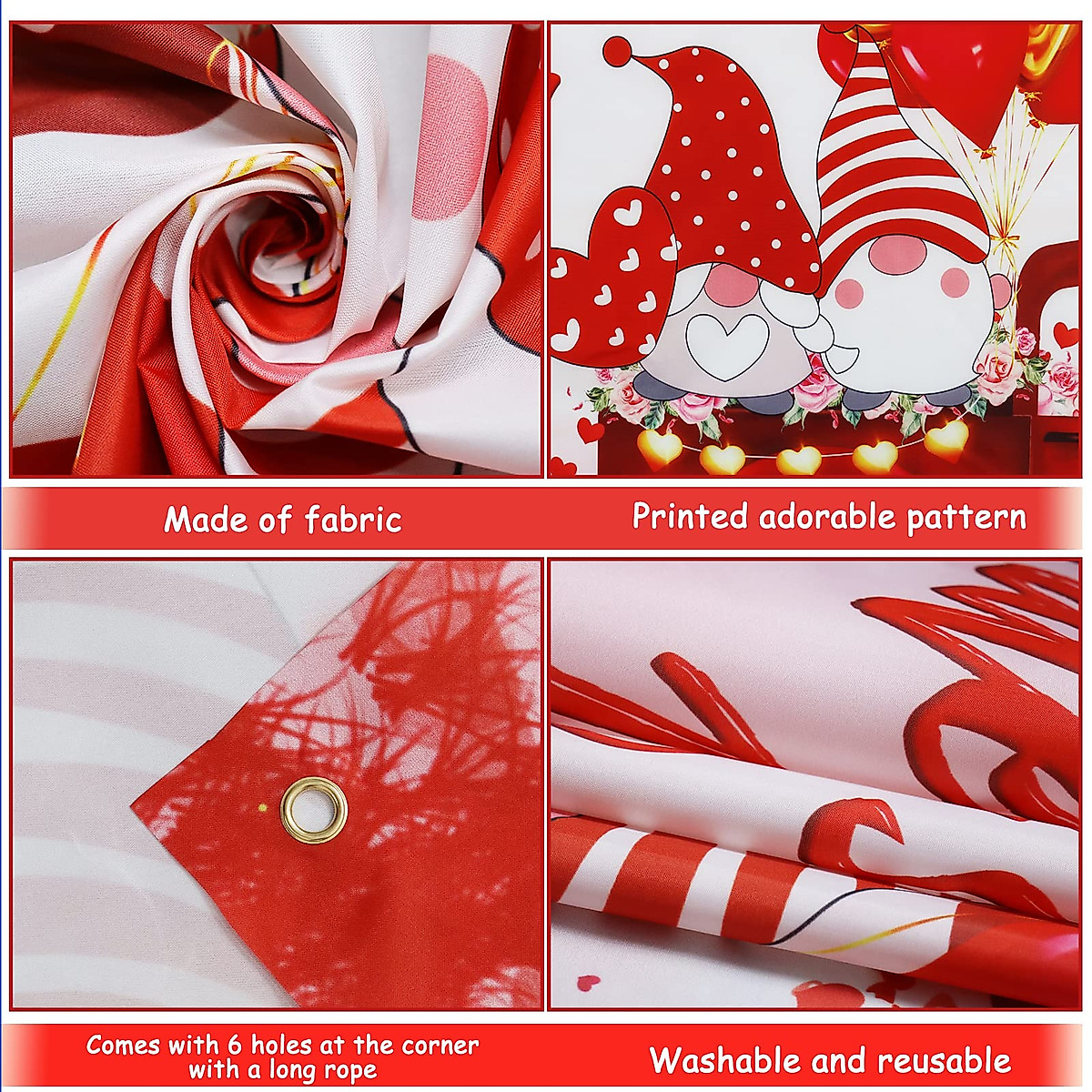 Vlipoeasn Happy Valentine Day Garage Door Cover 6x13ft Large Pink Sky Romantic Love Truck Gnome Valentine's Day Garage Door Banner for Couple Backdrop for Valentine's Day Party Supplies and Decor