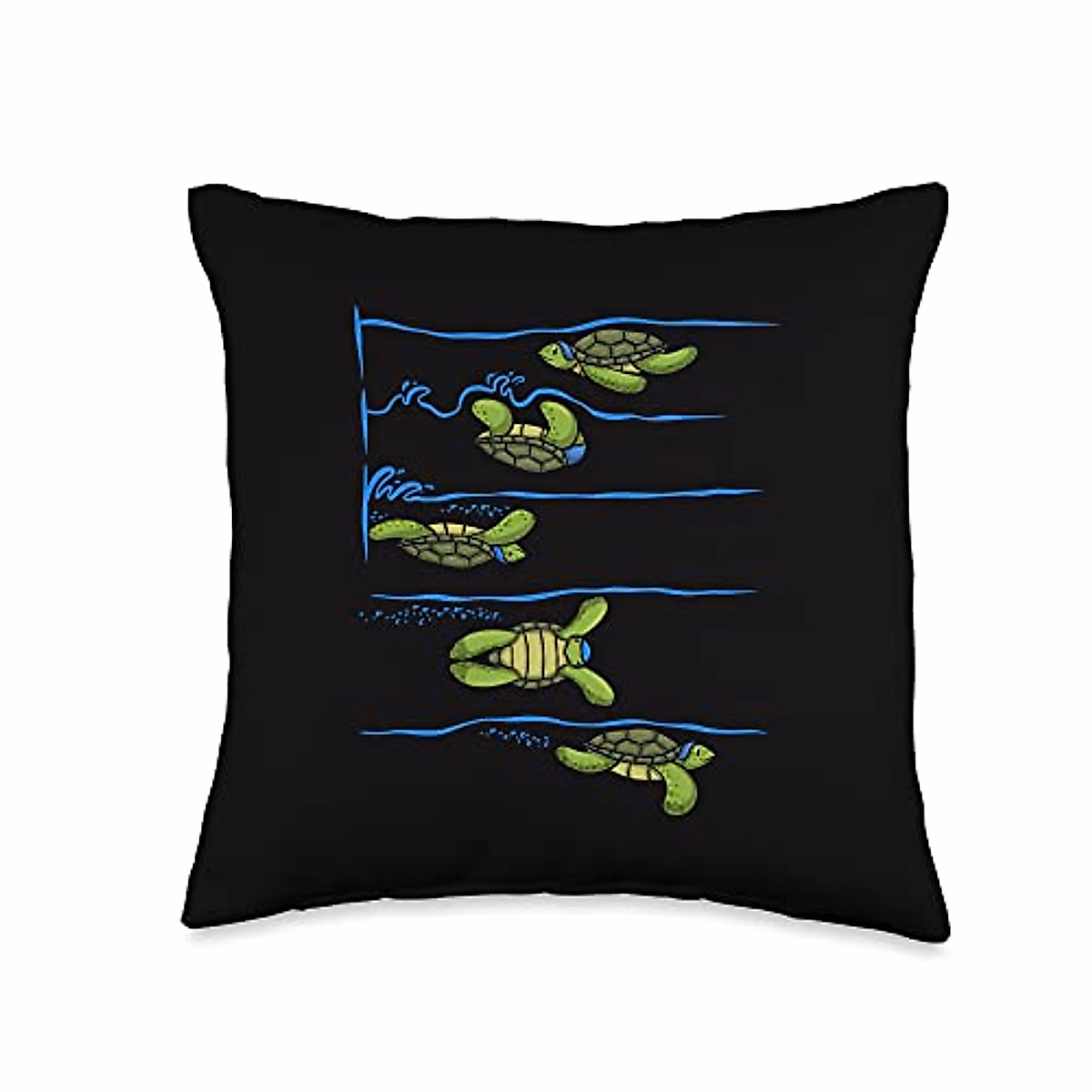 Swim Team Gifts For Swimmers Girls Turtle Swimming Turn Swimmer Throw Pillow, 16x16, Multicolor