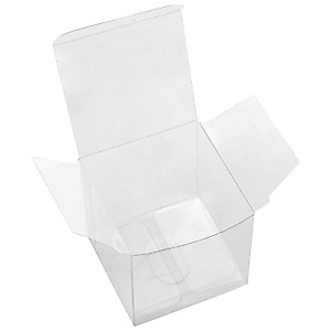 SEUNMUK 50 PCS 5 x 5 x 5 Inches Clear Plastic Gift Boxes, Clear Boxes For Favors, Transparent Gift Box for Wedding, Party and Baby Shower Favors, Thanksgiving and Christmas