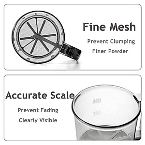 Flour Sifter for Baking, Flour Sifter, Fine Mesh with Hand Press Design, Portable Manual Sifter for Baking, Powdered Sugar, Flour, BPA Free, Gray