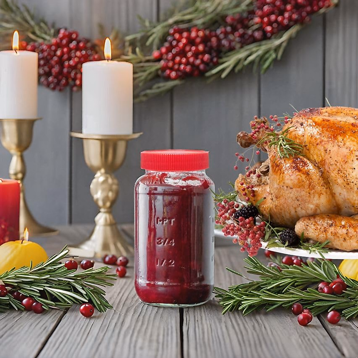 JARMING COLLECTIONS Glass Regular Mouth 24 oz Mason Jars with Lids & Bands - BPA Free Plastic Storage Lids - Made in USA - 24oz Mason Jars Regular Mouth 24 oz with Lids - Set of 2